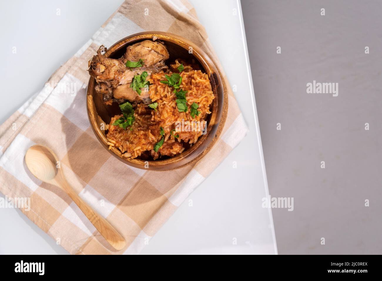 Jollof rice dome for Nigerian Ghanaian food concept. Wolof. African ...