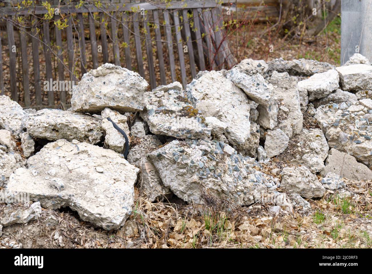 Stones on the ground for construction work, raw materials for ...