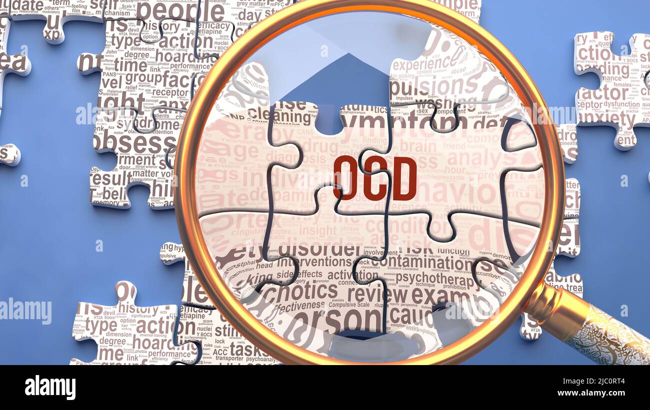 Ocd As A Complex And Multipart Topic Under Close Inspection Complexity Shown As Matching Puzzle