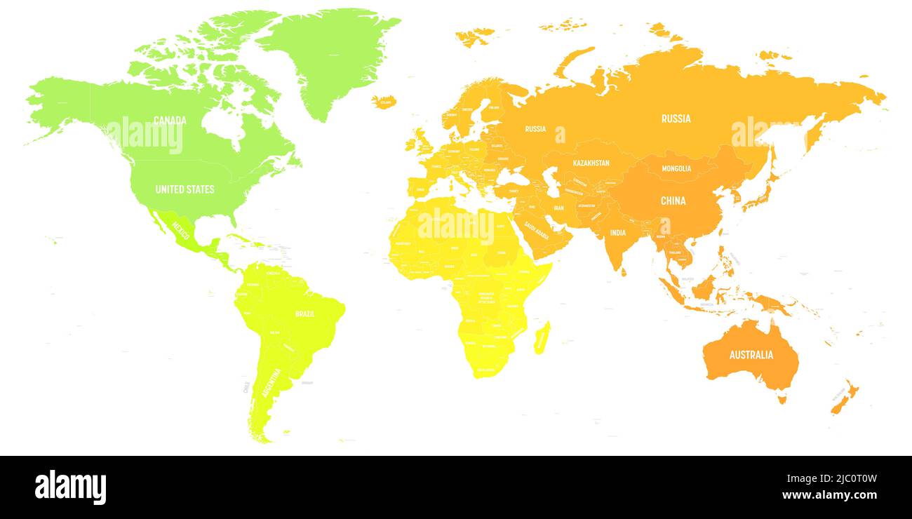 Colorful political map of World Stock Vector Image & Art - Alamy