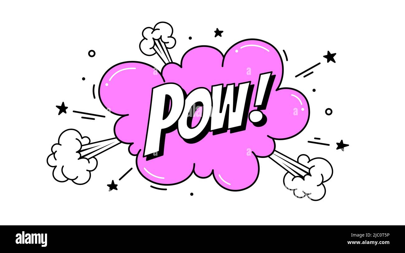 Speech Bubble Pow. Banner, speech bubble, poster and sticker concept ...