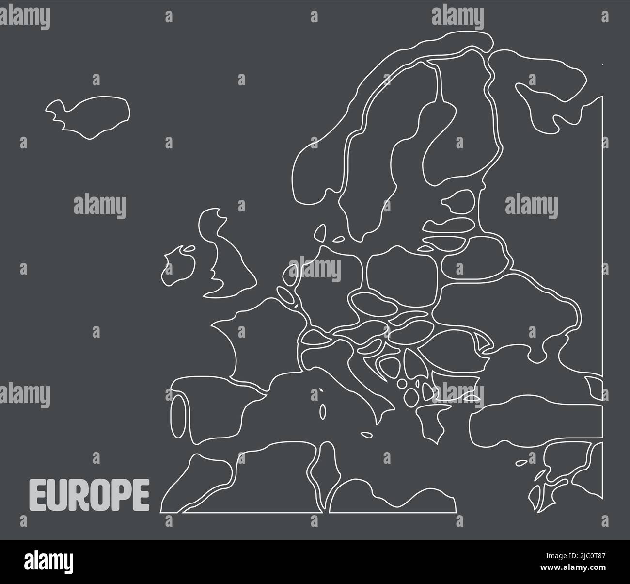 Smooth map of Europe continent Stock Vector Image & Art - Alamy