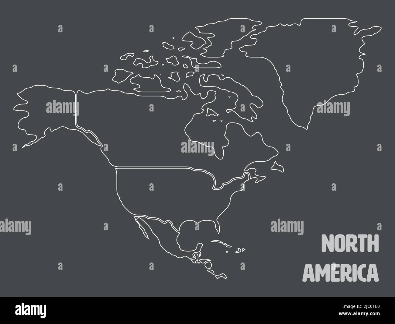 Smooth map of North America continent Stock Vector Image & Art - Alamy