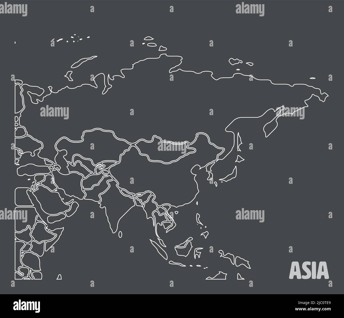 Smooth map of Asia continent Stock Vector Image & Art - Alamy