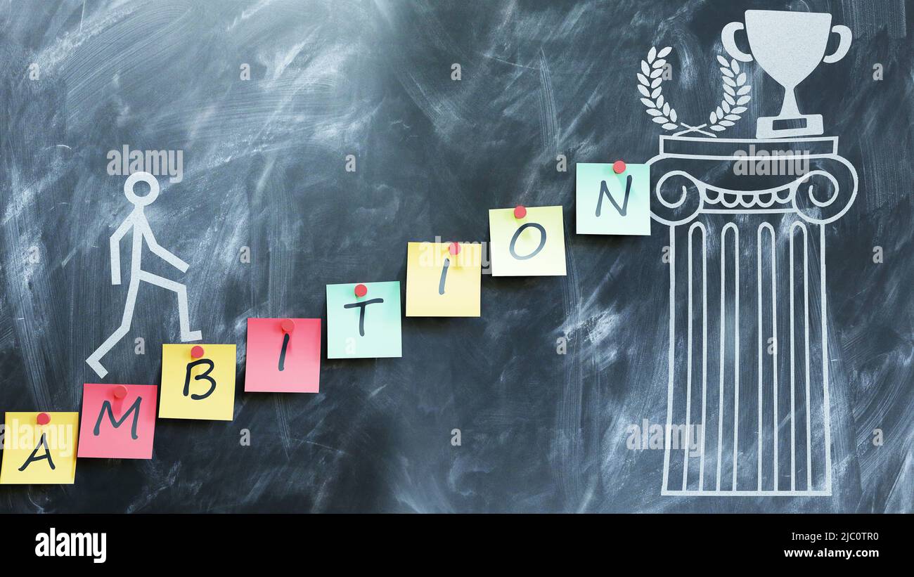 Ambition make steps to success, wealth and prosperity in personal and ...