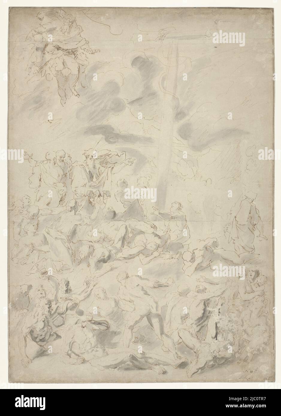 Peering lady by candlelight, draughtsman: Hendrik Jacobus Scholten ...