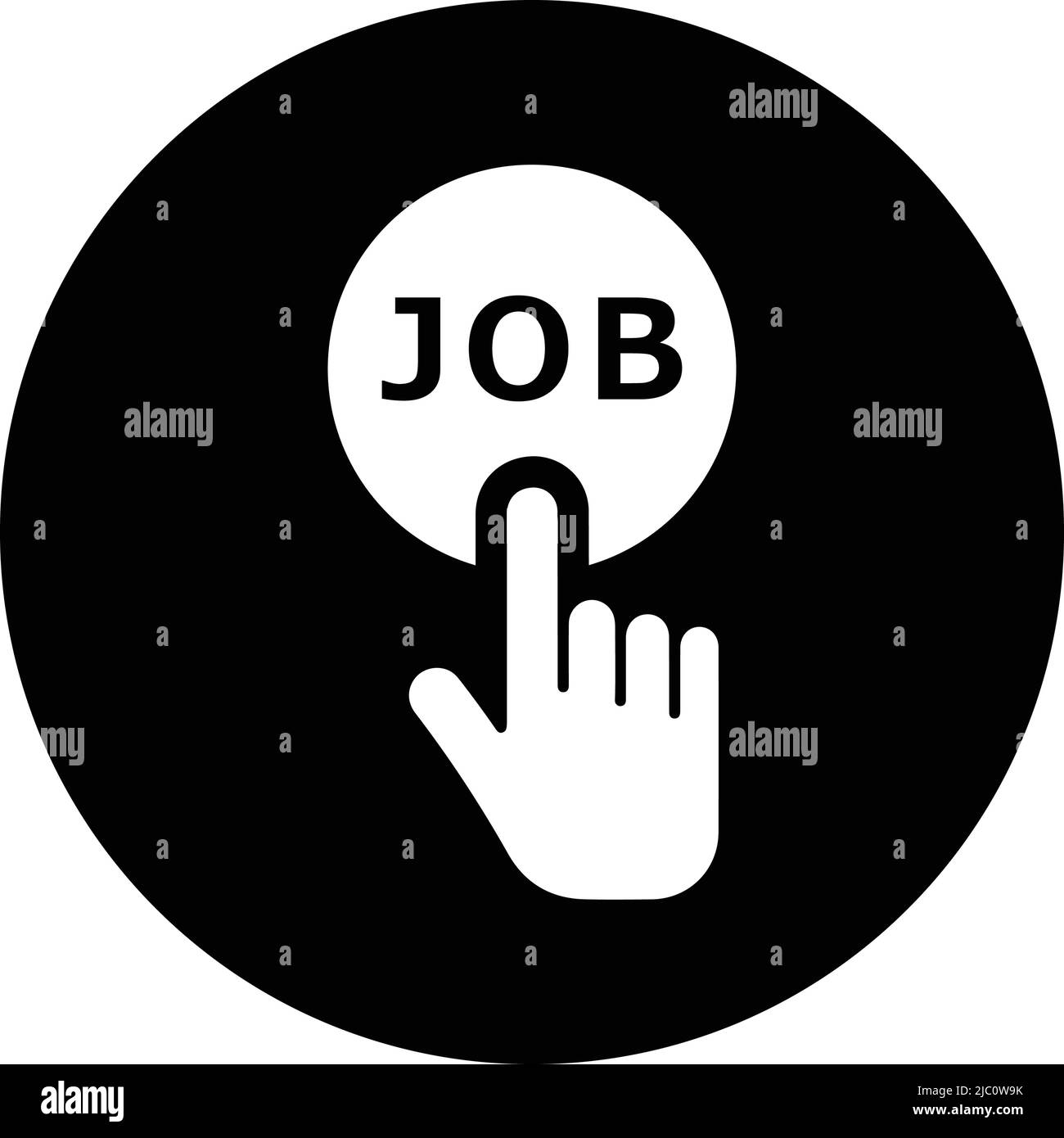 Click, hand, job icon is isolated on white background. Use for graphic ...