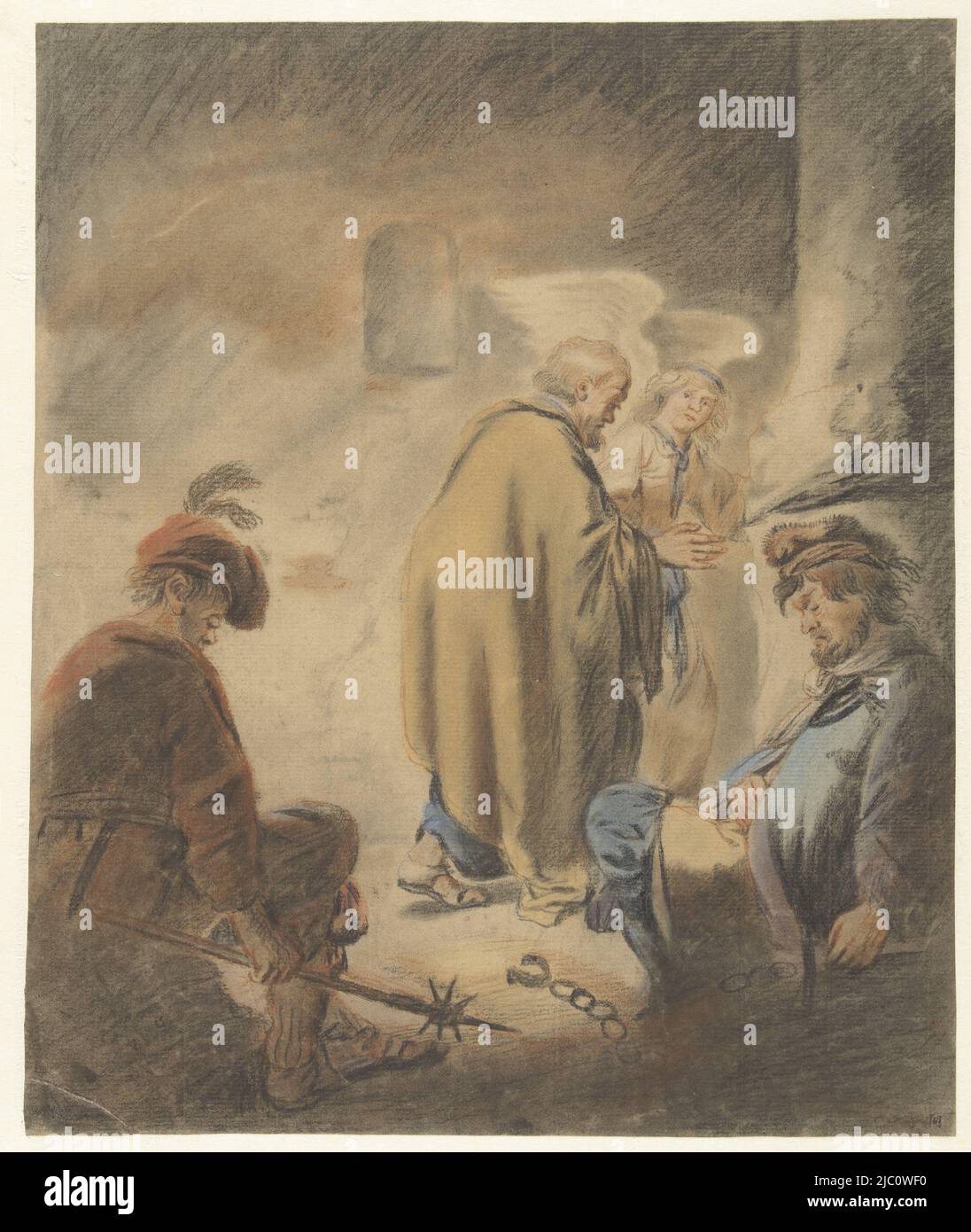 Petrus released from prison, draughtsman: Benjamin Gerritsz Cuyp ...