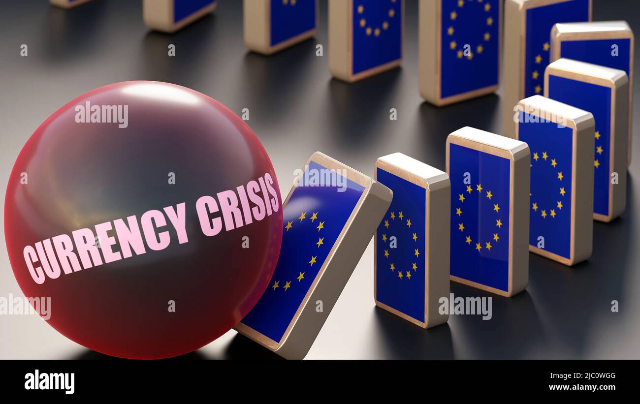 EU Europe and currency crisis, causing a national problem and a falling ...