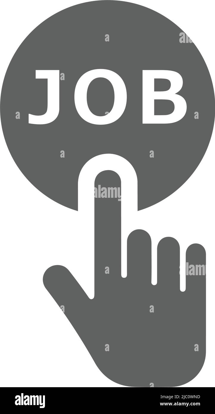 Click, hand, job icon is isolated on white background. Use for graphic ...