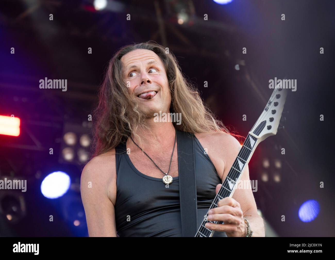 Christian Bay of German band Freedom Call on stage at Sweden Rock ...