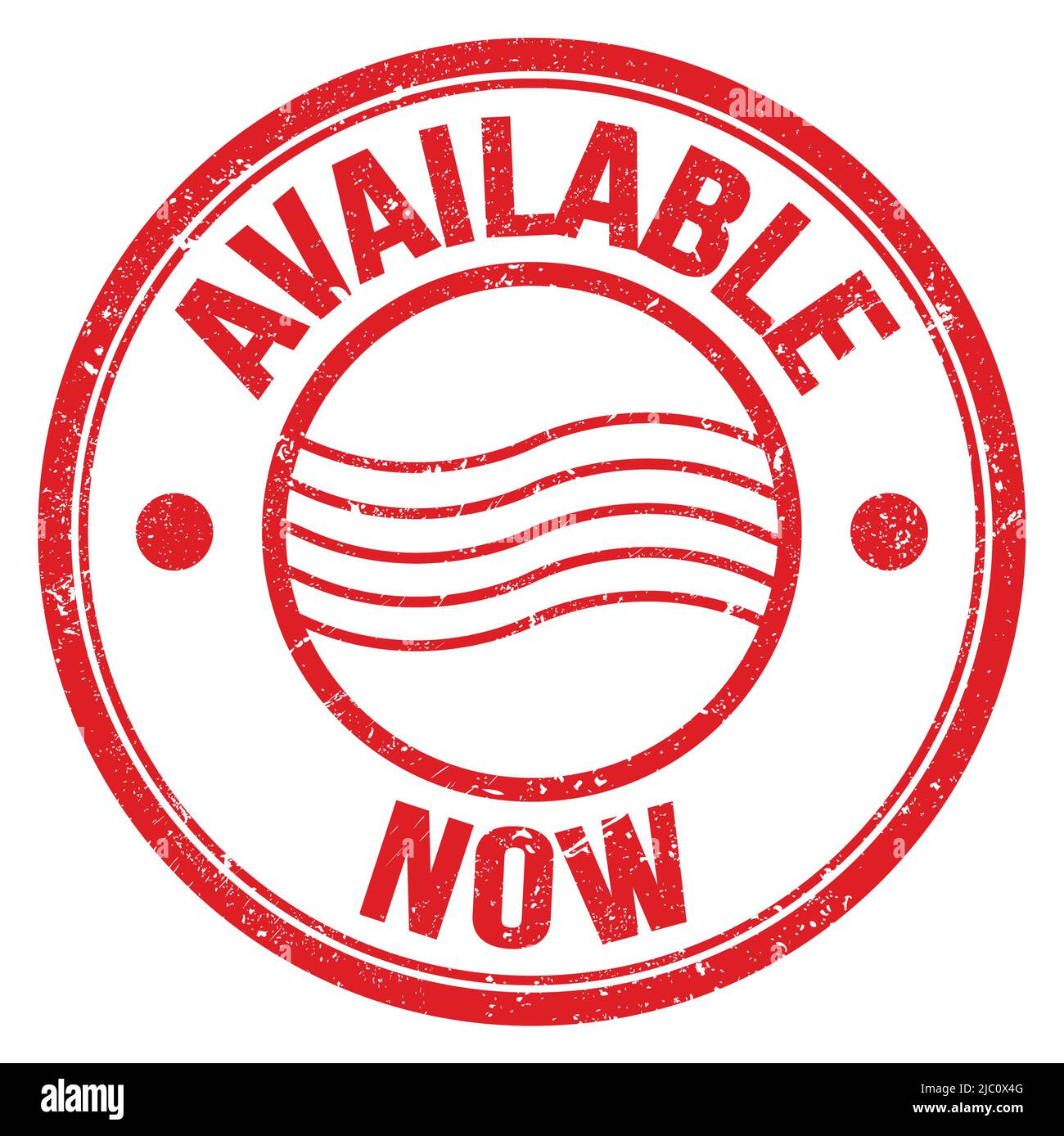 AVAILABLE NOW text written on red round postal stamp sign Stock Photo ...