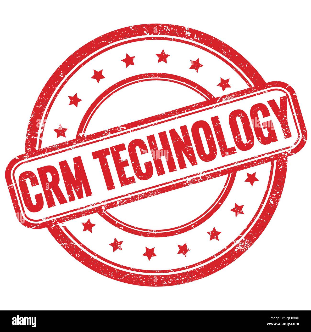 CRM TECHNOLOGY text on red vintage grungy round rubber stamp Stock ...