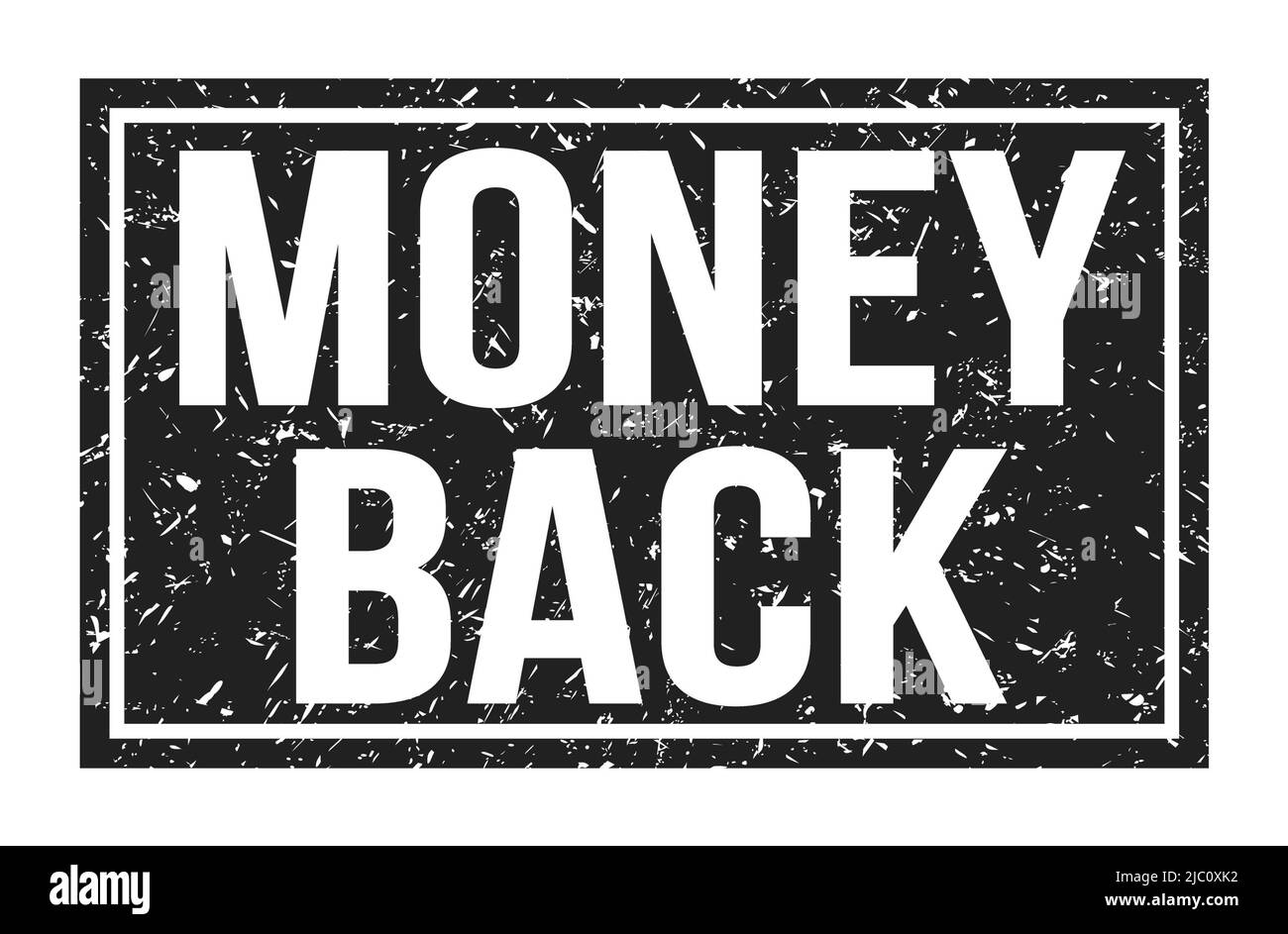 MONEY BACK, words written on black rectangle stamp sign Stock Photo - Alamy