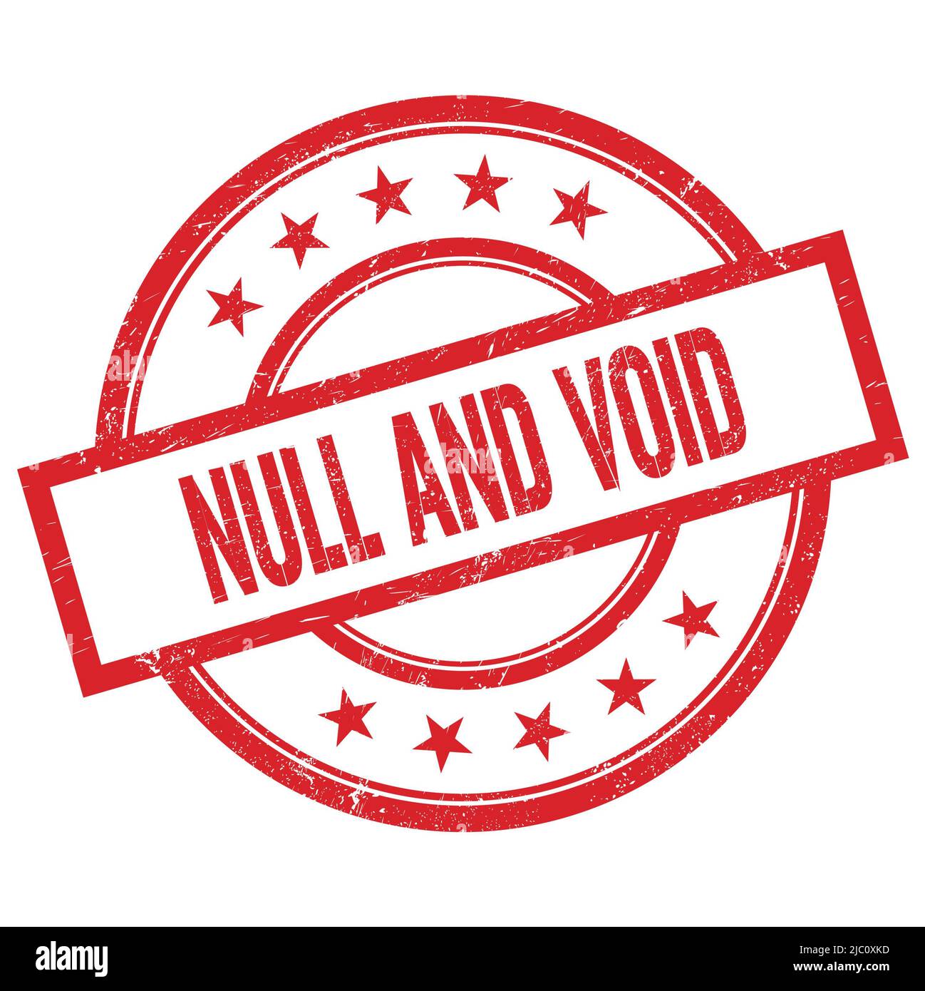 NULL AND VOID text written on red round vintage rubber stamp Stock ...