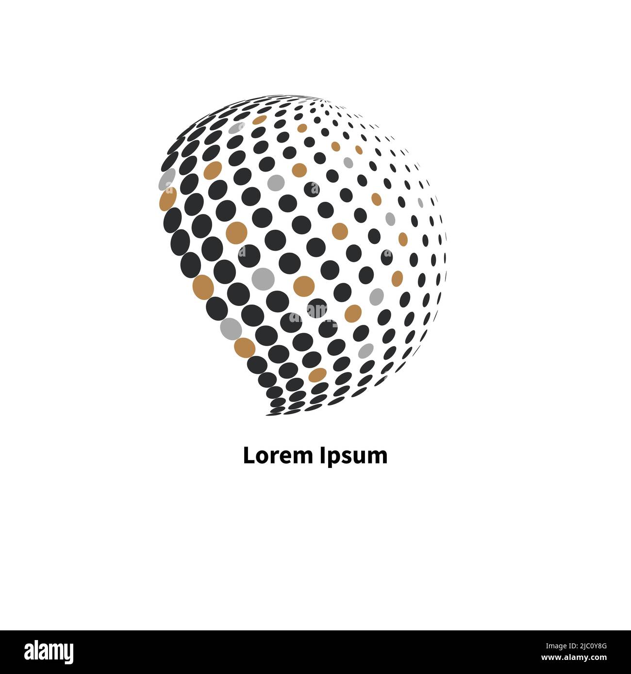 3D networking communication. Planet with dot pattern. Abstract ...