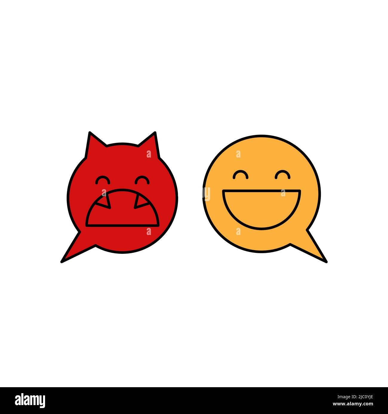 Customer support logo, dialog icon. Two smiling faces Stock Vector ...