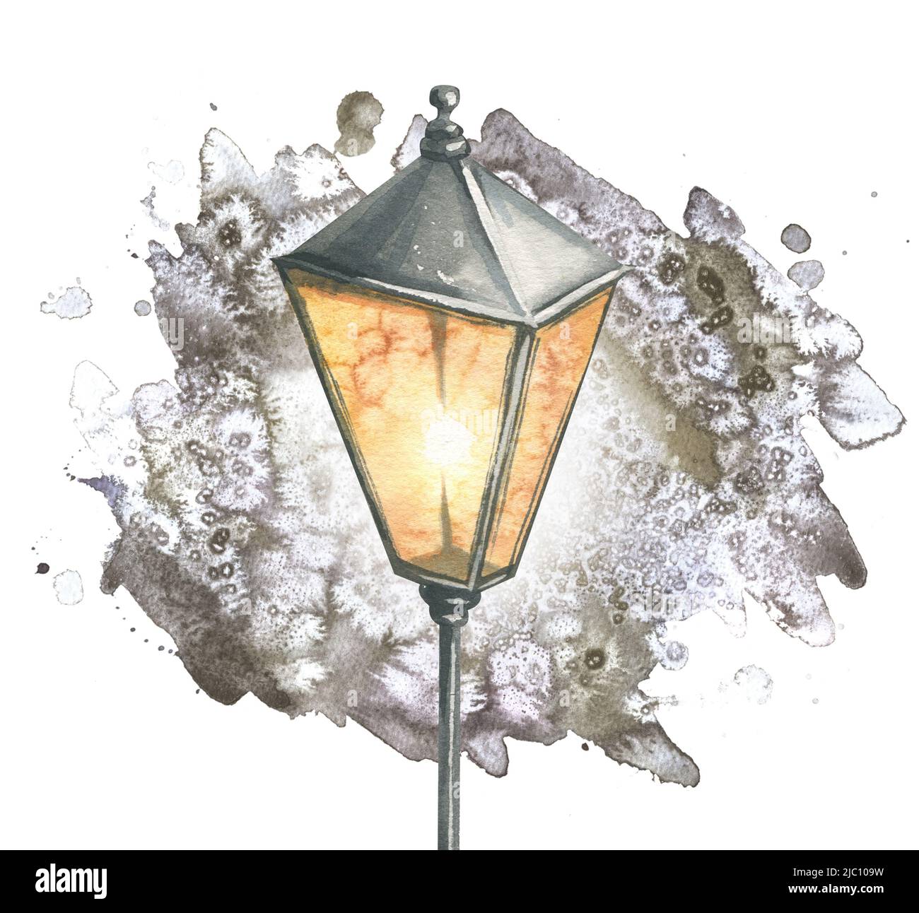 Watercolor kerosene lamp hi-res stock photography and images - Alamy