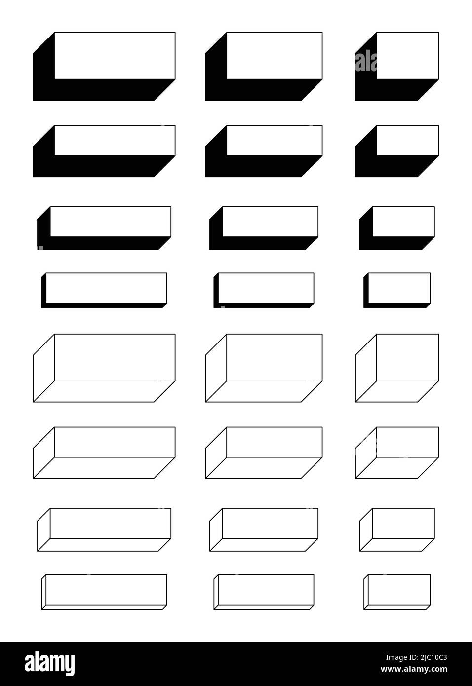 rectangle shape with shadow thin line and outline for background Stock ...