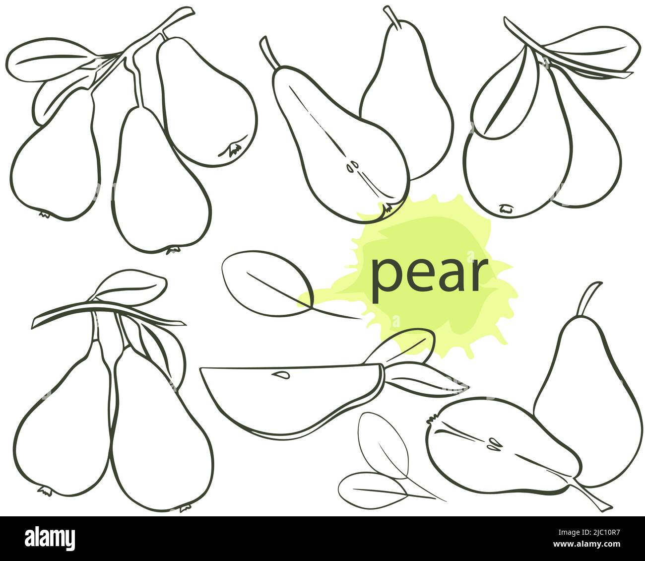 Pear contour Stock Vector Images - Alamy