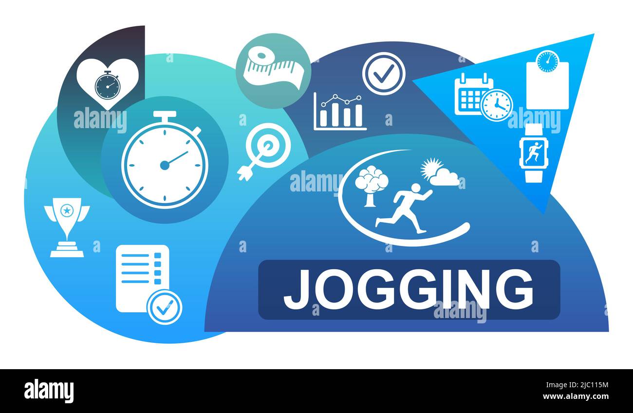 Illustration of a jogging concept Stock Photo - Alamy