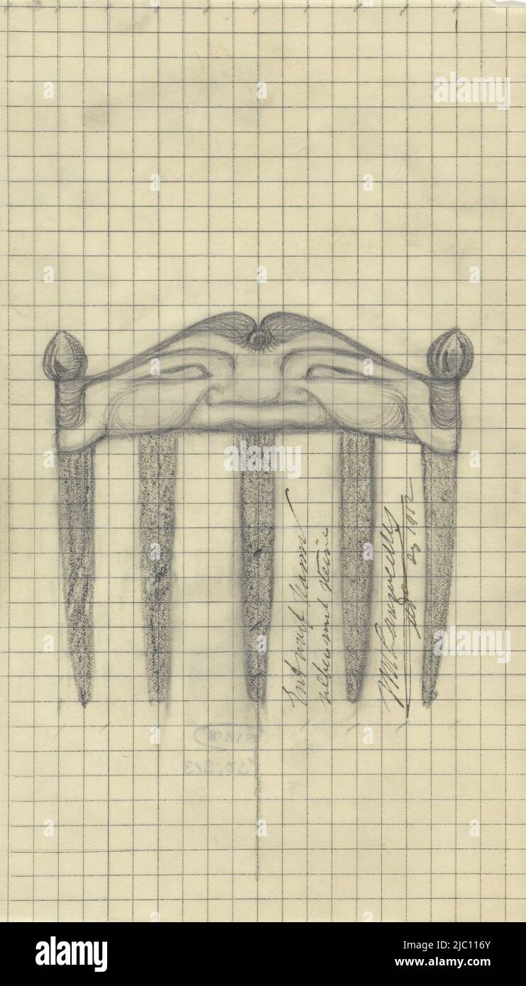 Decorative comb design, draughtsman: Mathieu Lauweriks, Dec-1912 ...