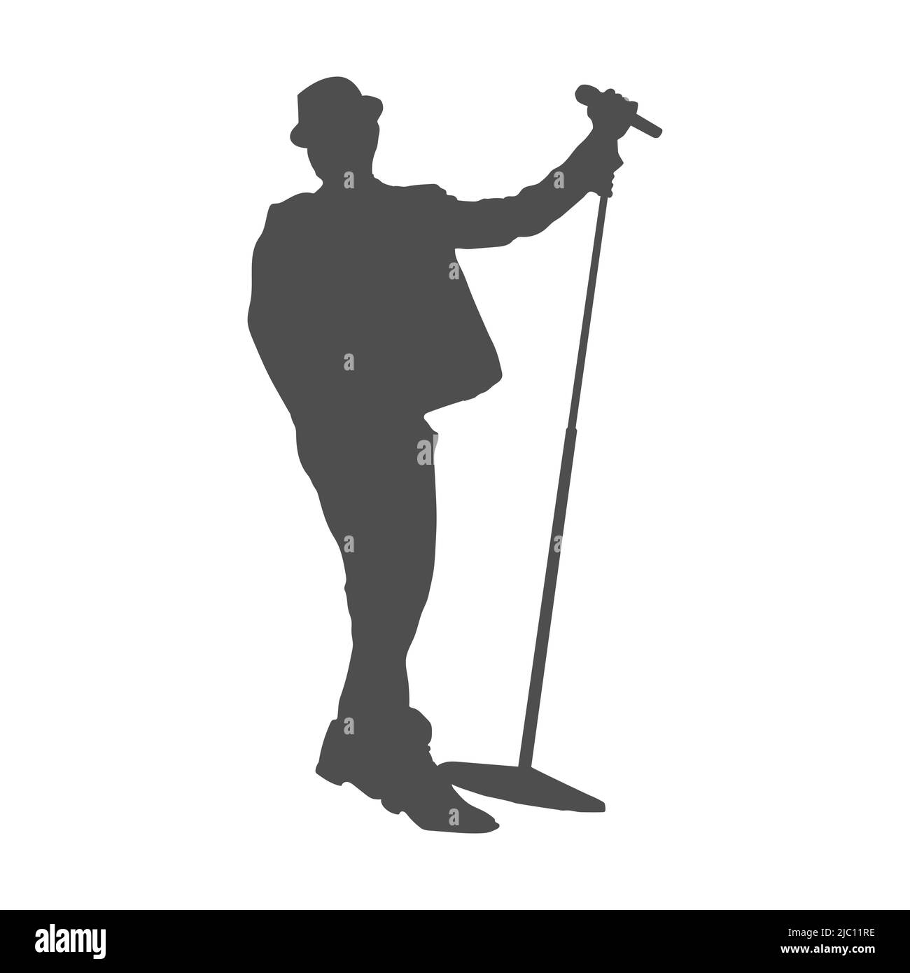 singer with a microphone. Vector silhouette for creative and thematic ...