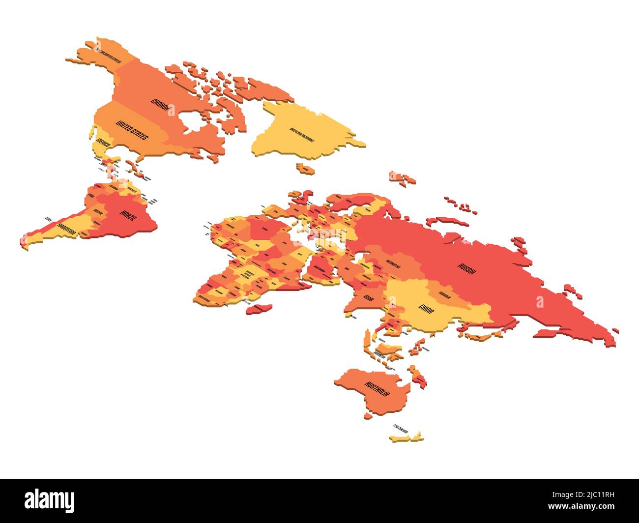 Isometric political map of World Stock Vector Image & Art - Alamy