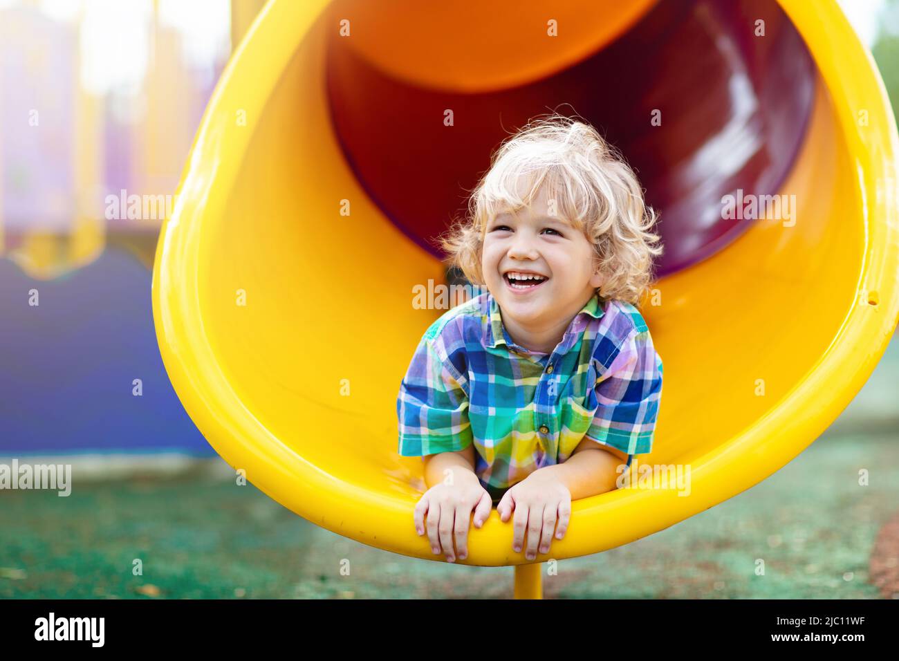 Playground children swing slide climb hi-res stock photography and ...