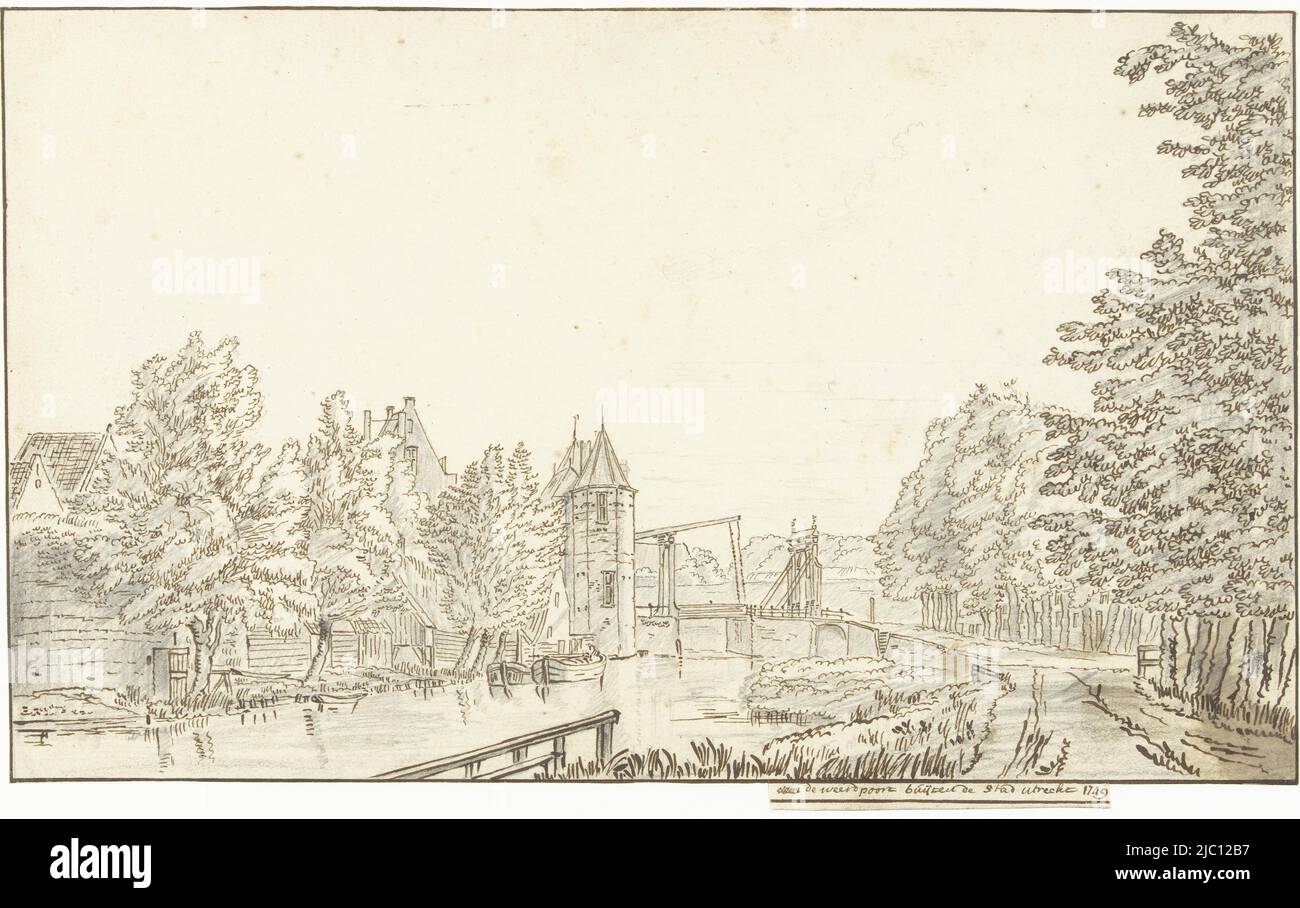 The Weerdpoort outside Utrecht, draughtsman: Jacob van Liender, 1749 ...