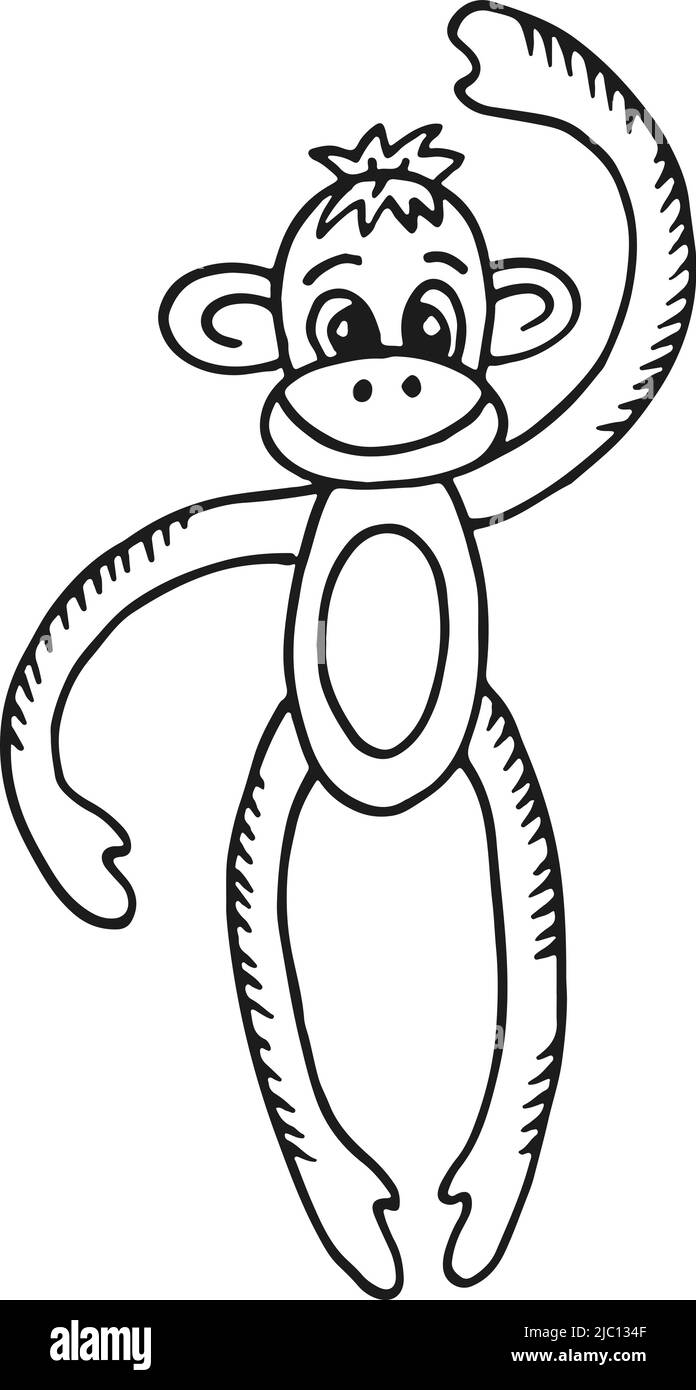 Sock Monkey Clip Art Black And White