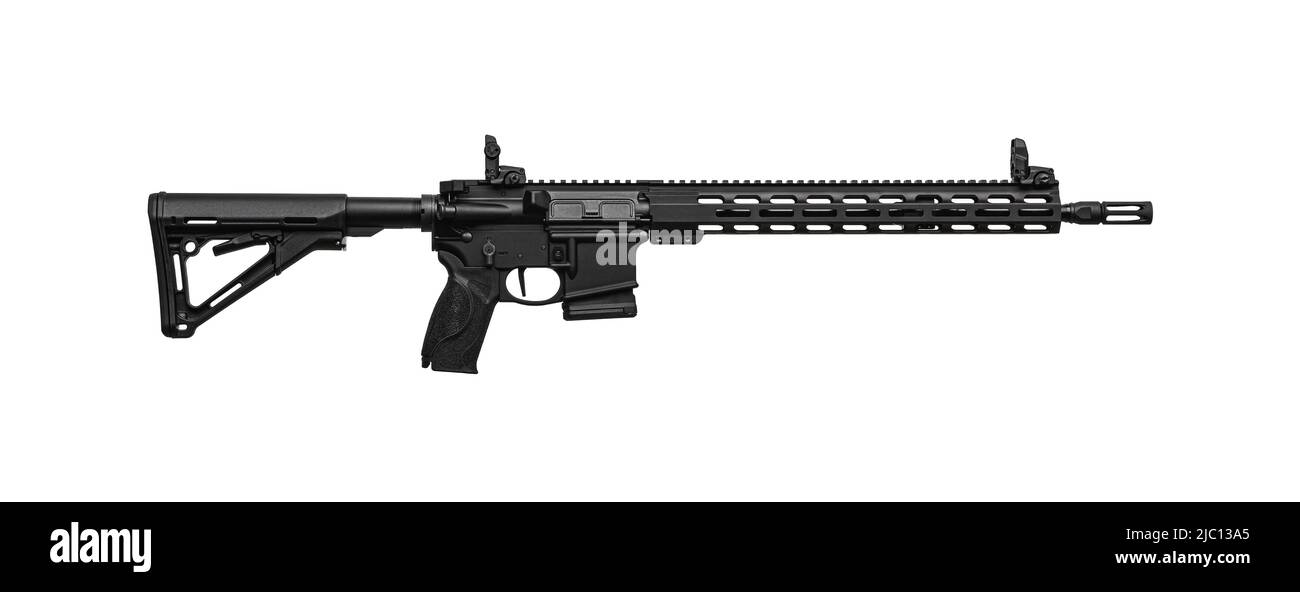 Modern automatic rifle isolated on white background. Weapons for police ...