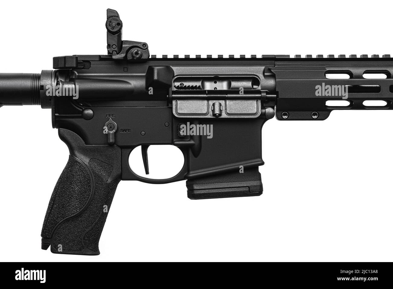 Modern automatic rifle isolated on white background. Weapons for police ...