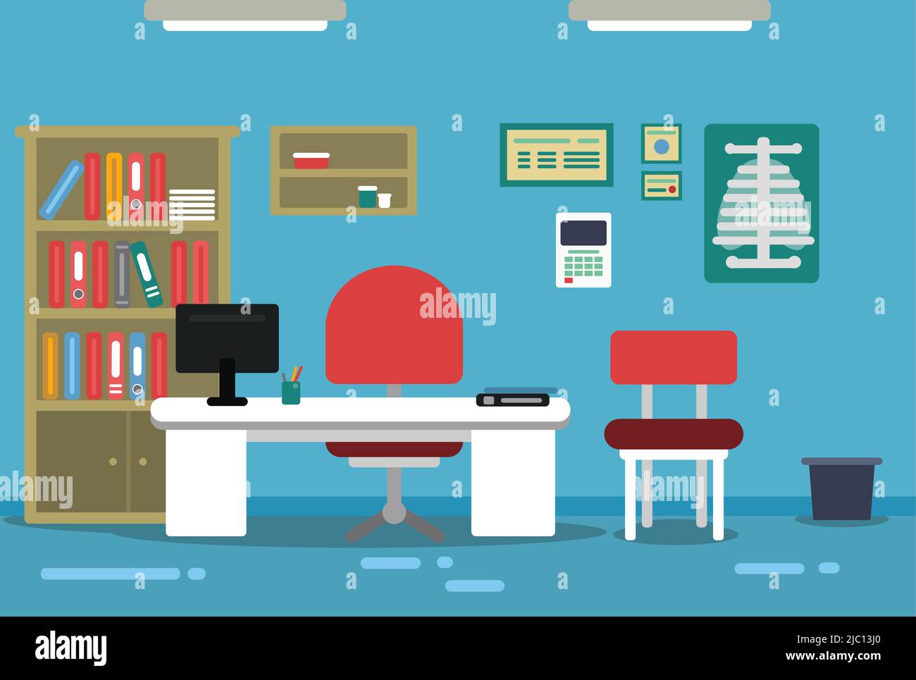 Doctor office background. Medical clinic room interior Stock Vector ...