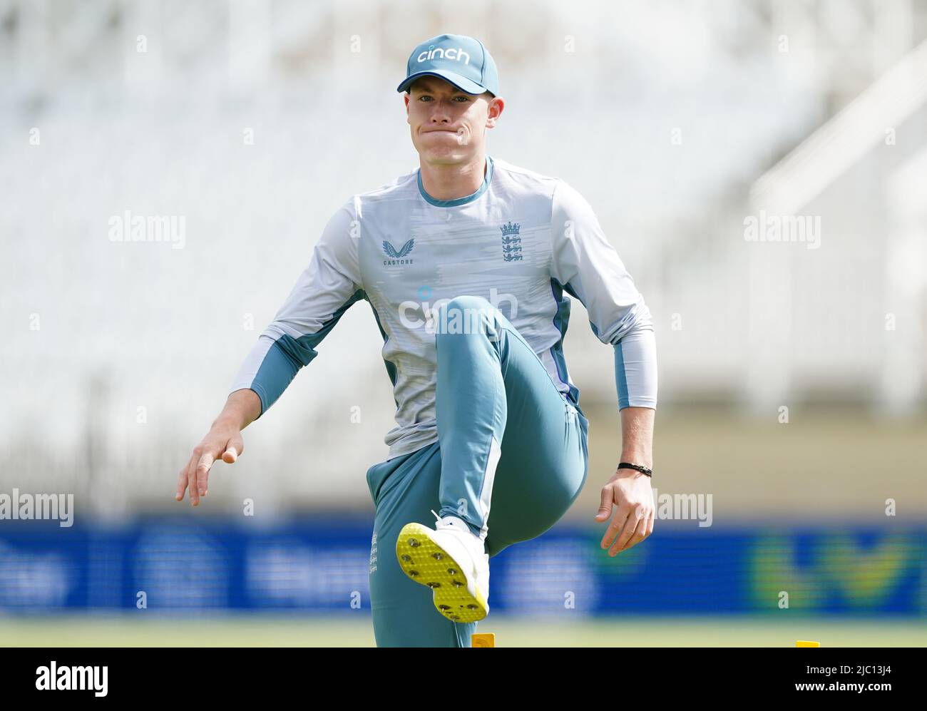 England's Matthew Potts during a nets session at Trent Bridge Cricket ...