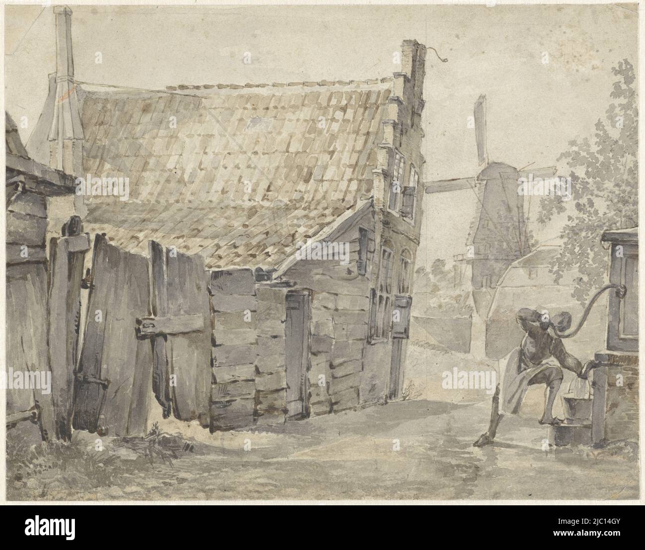 At the Papentorenvest in Haarlem, draughtsman: Hendrik Savrij, 1833 ...