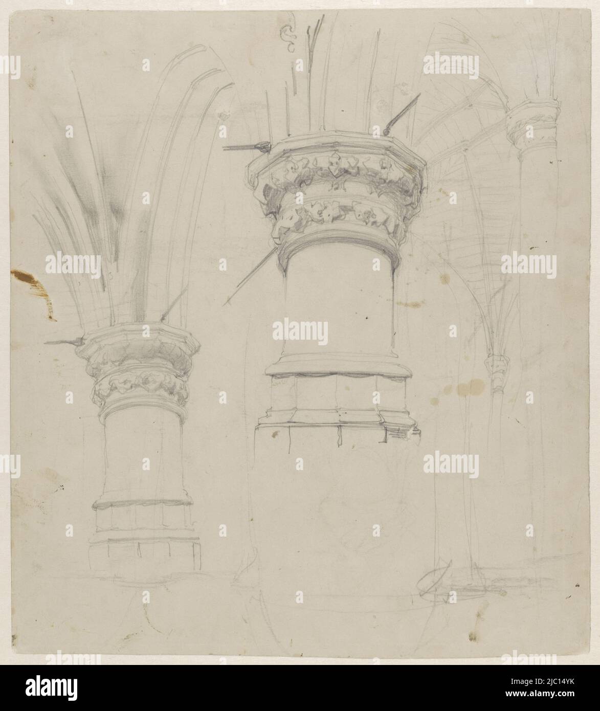 Sketch sheet with studies of columns and arches, draughtsman: Johannes ...