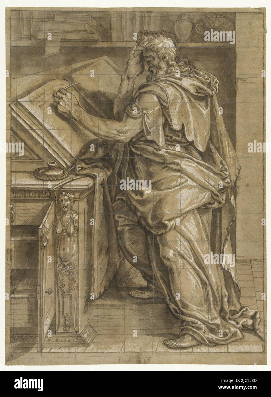 Design for a print, Baruch Prophets (series title), draughtsman ...