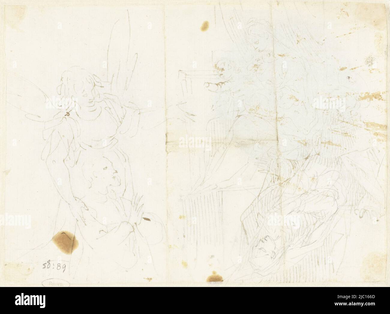 Sketch of Mary, draughtsman: Jacopo Palma (il Giovane), (follower of ...