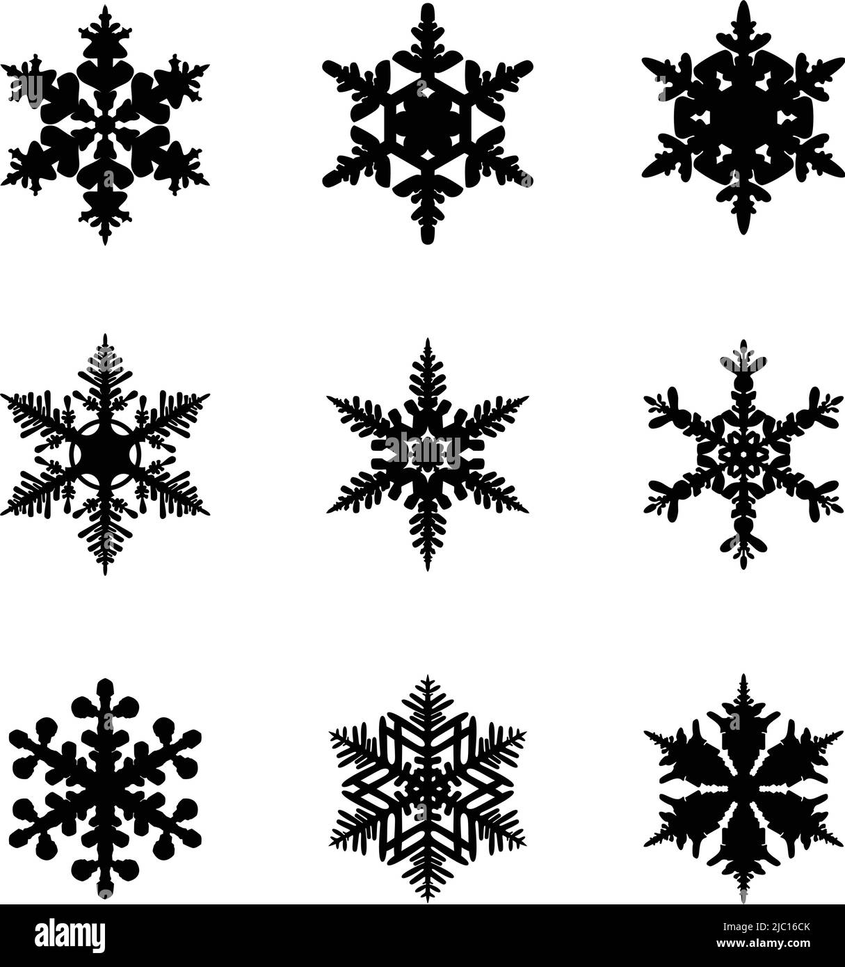Set of snowflake shapes in flat style Stock Vector Image & Art - Alamy