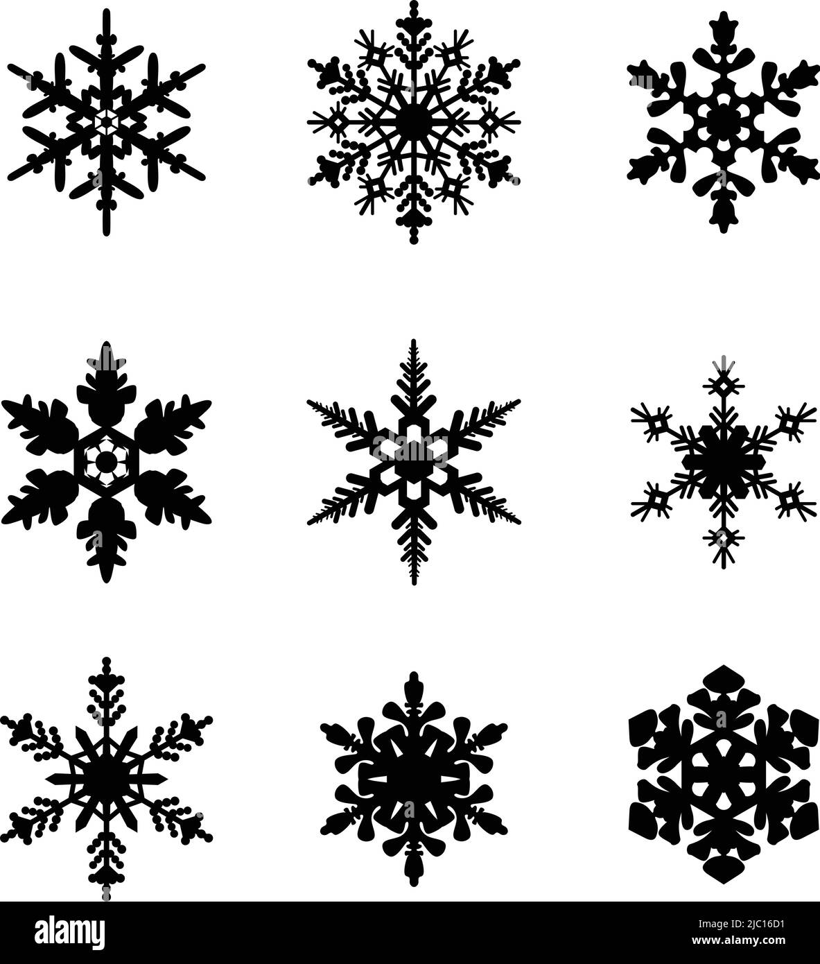 Snowflake symbol silhouette isolated Black and White Stock Photos ...