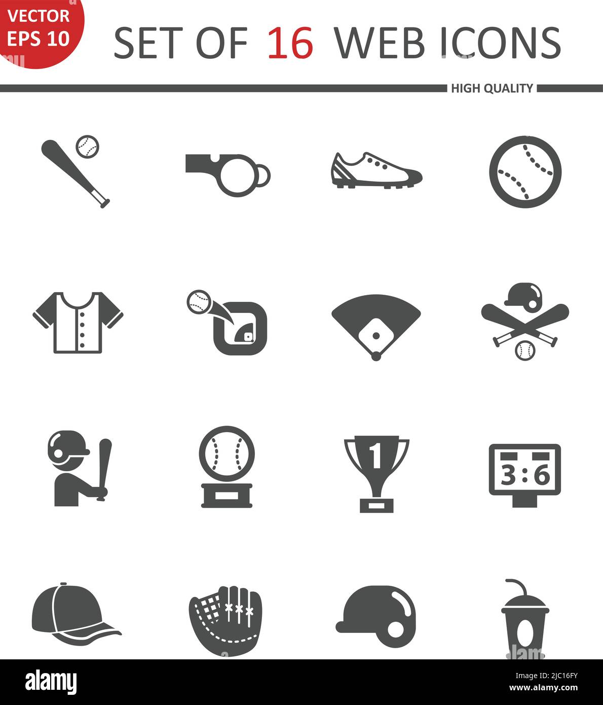 Baseball icon set Stock Vector Image & Art - Alamy