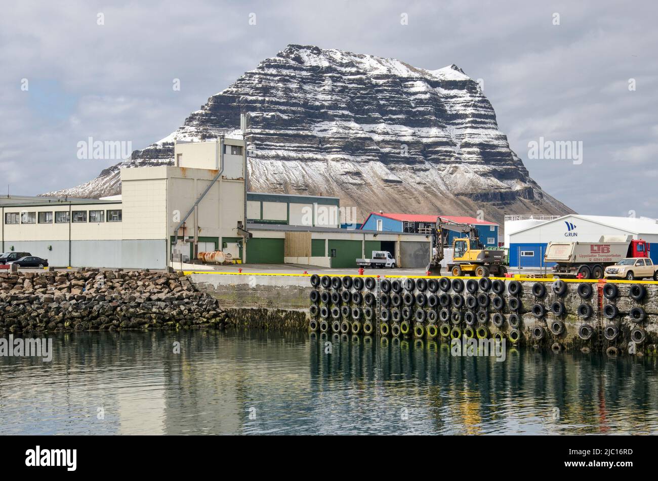 Grundarfjörður, Iceland, May 6, 2022: industrial activities in the town ...
