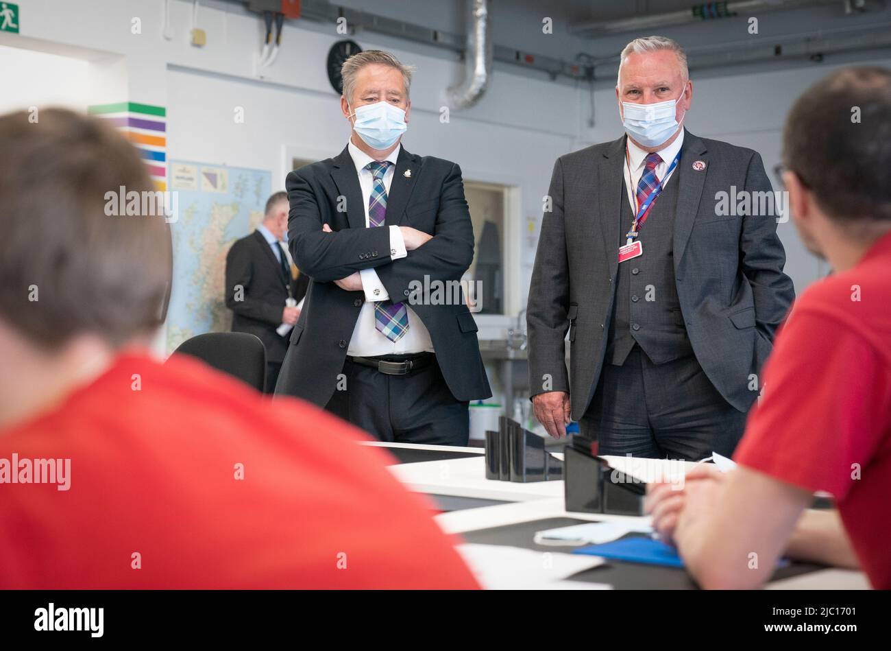 Justice Secretary Keith Brown (left) with Governor David Abernethy ...