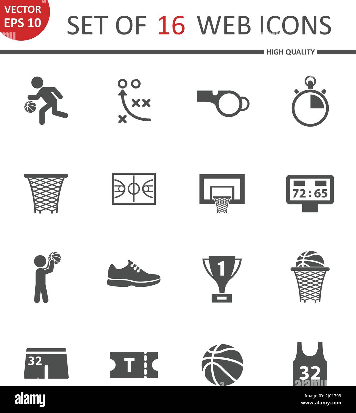 Basketball icon set Stock Vector Image & Art - Alamy