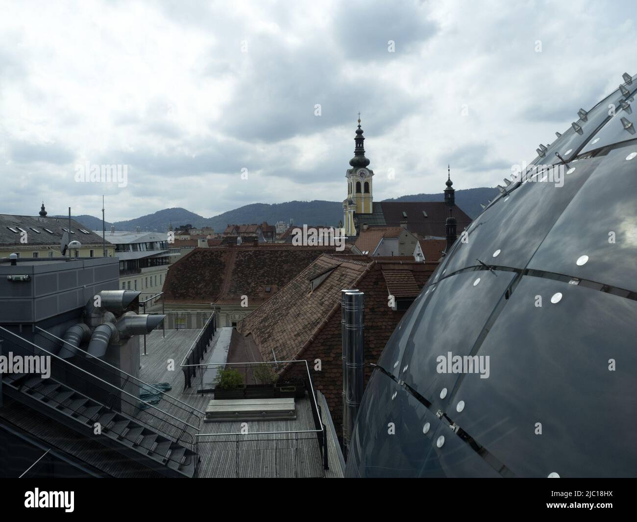 kunsthaus graz friendly alien Graz austria roofs detail modern building ...