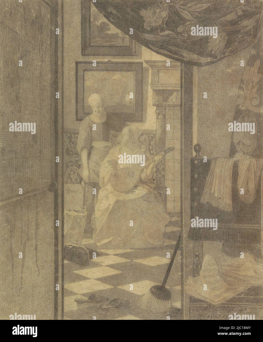 The love letter, draughtsman: Jan Veth, after: Johannes Vermeer, 1874 ...
