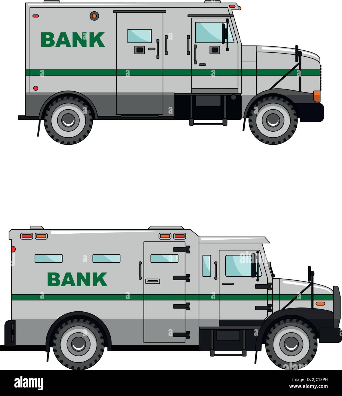 Two variants of the bank vehicle in a flat style Stock Vector Image ...