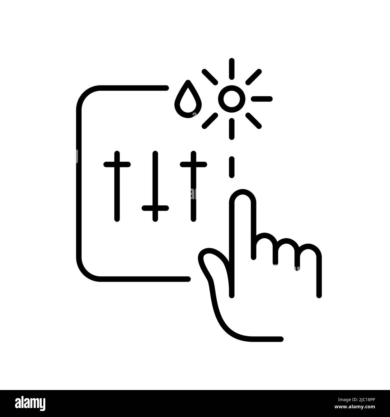 Temperature and humidity app control on a tablet. Pixel perfect ...