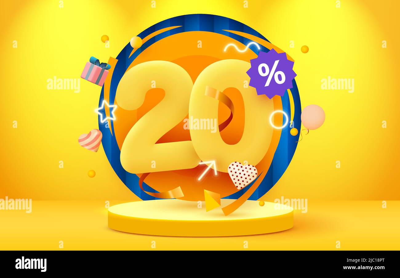 20 percent Off. Discount creative composition. Sale symbol with ...